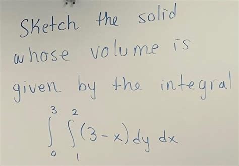 SKetch The Solid Whose Volume Is Given By The Chegg