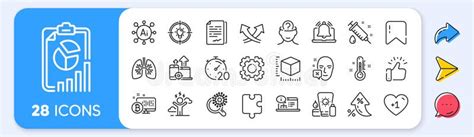 Report Idea And Seo Gear Line Icons For Web App Printing App Line