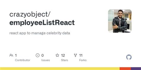 Dhanesh Mane On Linkedin Github Crazyobjectemployeelistreact React App To Manage Celebrity Data