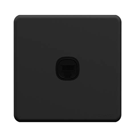 Cat 6 Data Socket With Shutter Orange Enigma Gunmetal Elecshoplk