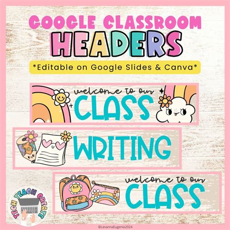 Editable Google Classroom Headers Google Slides Google Forms Canva Etsy