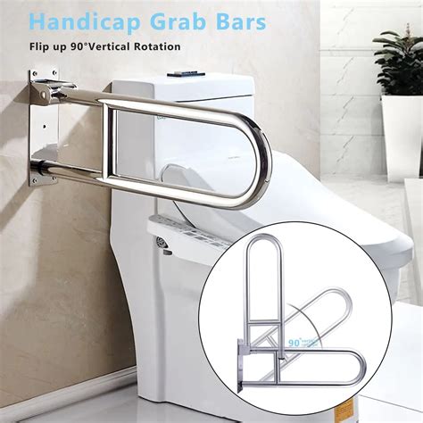 Custom Drop Down Handrail Bathroom Foldable Grab Bar Toilet Bar
