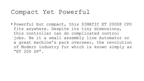 PPT SIMATIC ET SP CPU Compact Power For Modern Automation PowerPoint Presentation ID