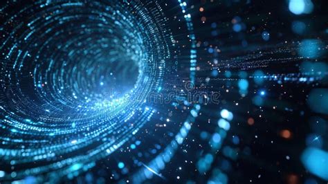 Digital Data Flow On Road With Motion Blur To Create Vision Of Fast Speed Transfer Stock