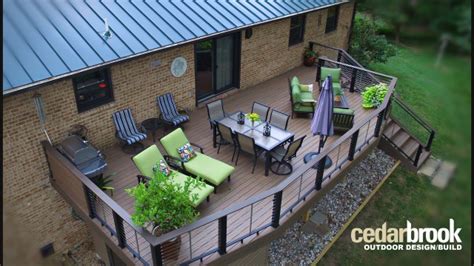 Timbertech Pecan Deck With Timbertech Contemporary Cable In Fill