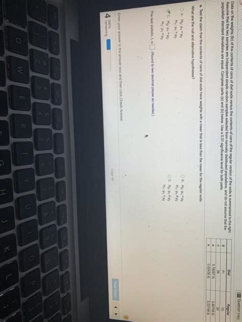 Solved What Is The T Statistic P Value Confidence