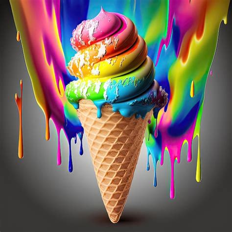 Premium Photo Close Up Of Creative Concept With Ice Cream Cone With