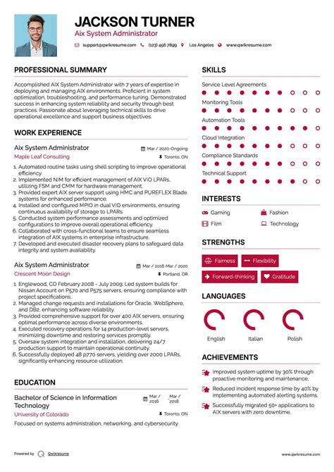 10 Aix System Administrator Resume Samples And Templates For 2025