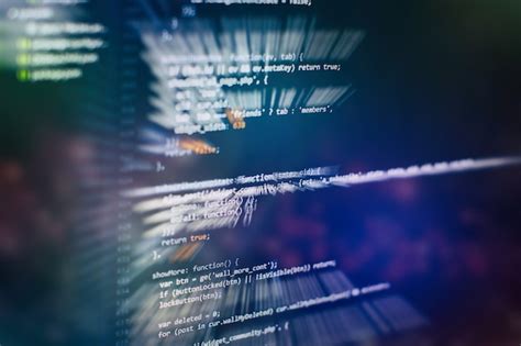 Premium Photo Css Javascript And Html Usage Monitor Closeup Of Function Source Code
