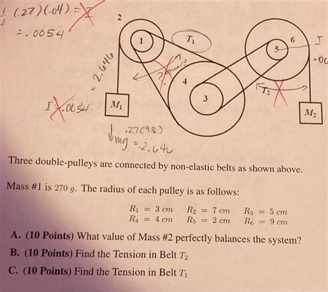 Solved Three Double Pulleys Are Connected By Non Elastic