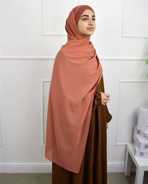 Chiffon With Jersey Cap Instant Hijab Brique Ina Collection