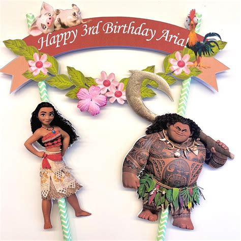 Personalised Moana Cake Topper Moana Birthday Moana Birthday Etsy