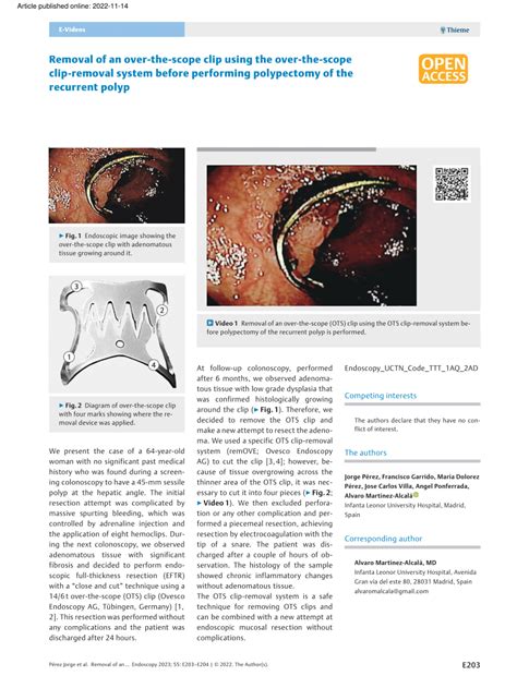 Pdf Removal Of An Over The Scope Clip Using The Over The Scope Clip