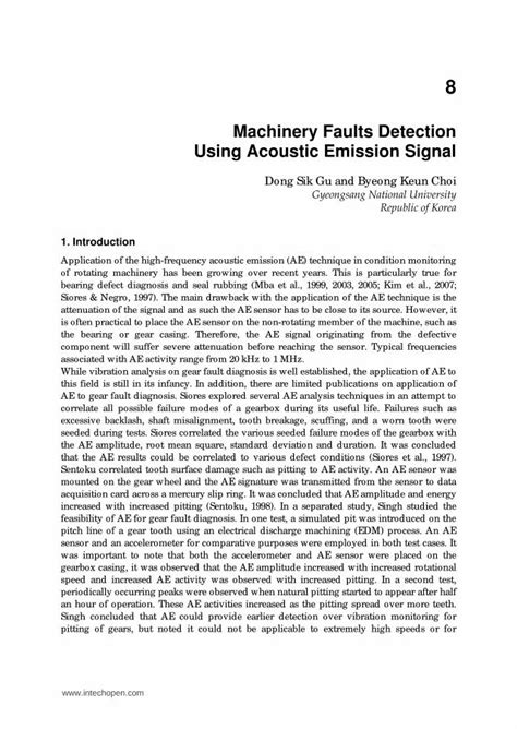 Pdf Machinery Faults Detection Using Acoustic Emission Pdfs23409intech