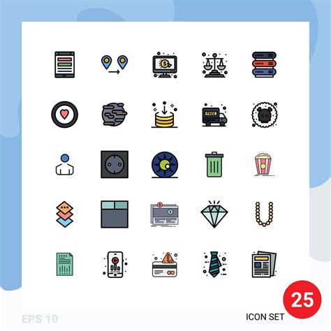 Universal Icon Symbols Group Of 25 Modern Filled Line Flat Colors Of Data Scales Click Law