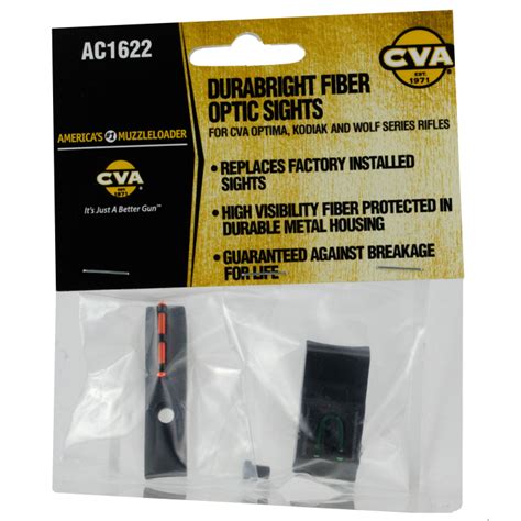 Cva Durasight Z2 Alloy Fiber Optic Sights Ac1622 Rk Guns