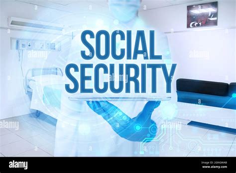 Conceptual Caption Social Security Business Concept Assistance From State Showing With