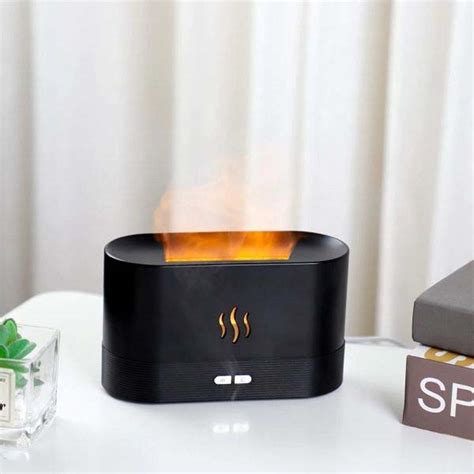 Gearup Dq701 Flame Effect Air Humidifier Oil Fragrance Aromatherapy Diffuser With Night Light