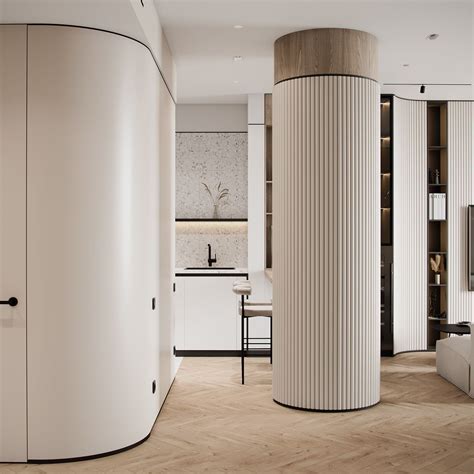 Apartment In Kharkiv Zhk Sokolniki On Behance Cladding Design Column Design Interior Columns