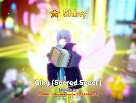 Ging Sacred Spear Shiny Evo Anime Adventures Aa