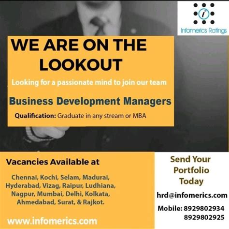 Infomerics Hiring Recruitment Jobseekers Opportunity Businessdevelopment Ratingagency
