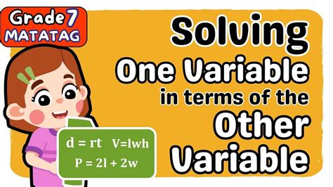 solving 1 variable in terms of the other 4th fourth quarter grade 7