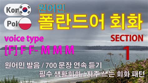폴란드어 회화 Type F F F M M M Section 1 원어민 발음 짧고 쉬운 폴란드어 700문장 연속 듣기 Youtube