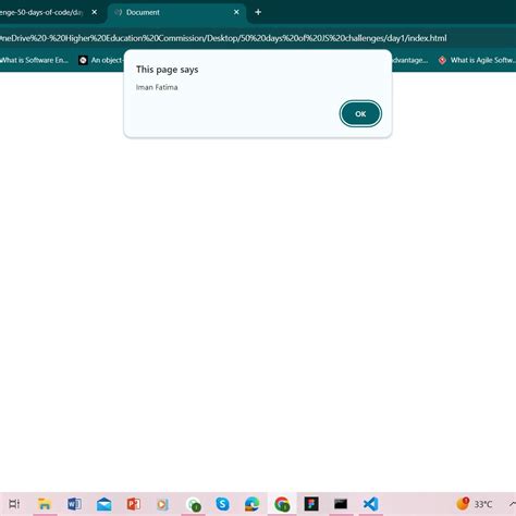Iman Fatima On Linkedin Completed Day 1 Of 50 Days Of Java Script