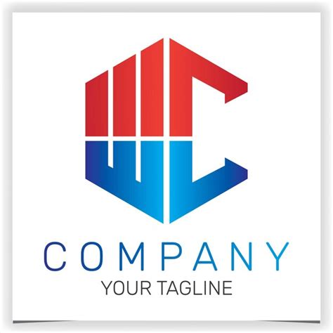 la lettre initiale wc l icône du logo hexagonal le modèle de vecteur