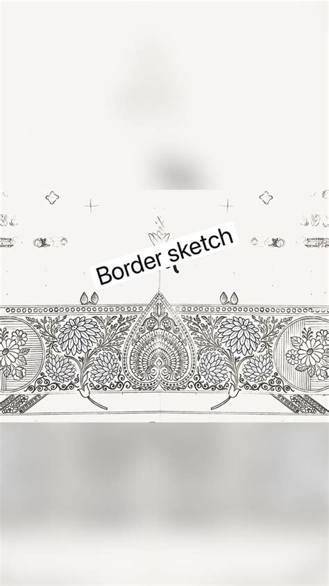 Border Sketch In Black And White Ink