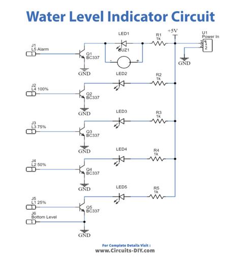 Water Level Indicator Using Bc337 Transistors