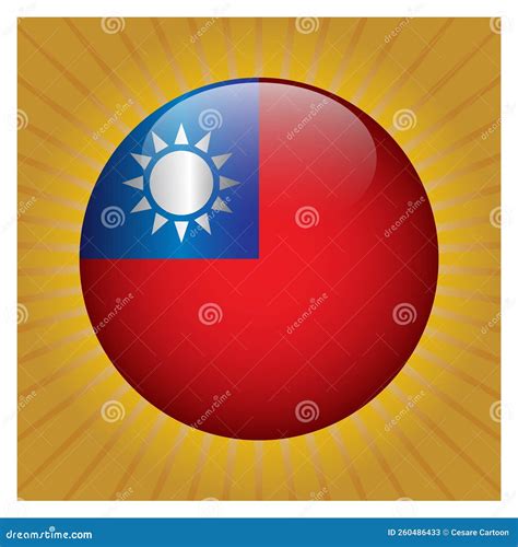 Cartoon Taiwan Map With Taipei Tower Illustration