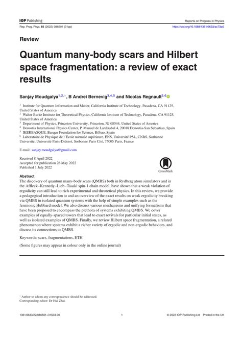 Quantum Many Body Scars And Hilbert Space Fragmentation A Review Of