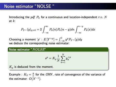 Noise Estimation Olivier LALIGANT