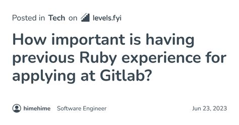how important is having previous ruby experience for applying at gitlab