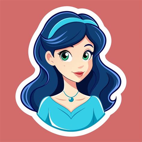 Beautiful Girl Sticker Vector Premium Ai Generated Vector