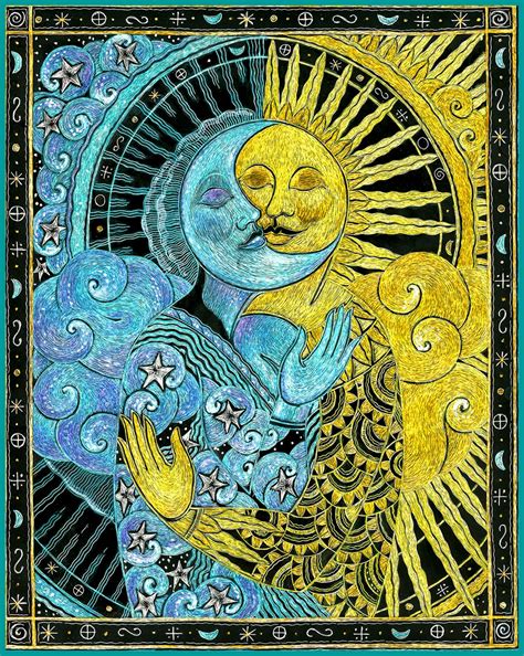 The Sun Kissing The Moon Archival Hand Made 5 X 7 Card Etsy Denmark