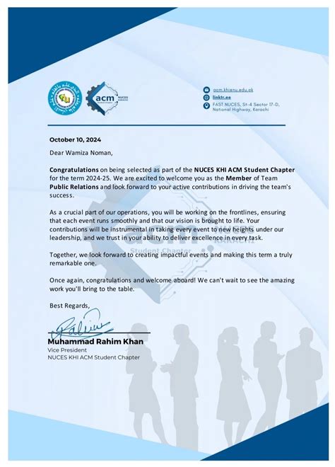 wamiza noman on linkedin acm nuces khi