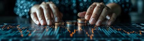 Closeup Of Hands Manipulating Small Objects On A Tech Surface Stock