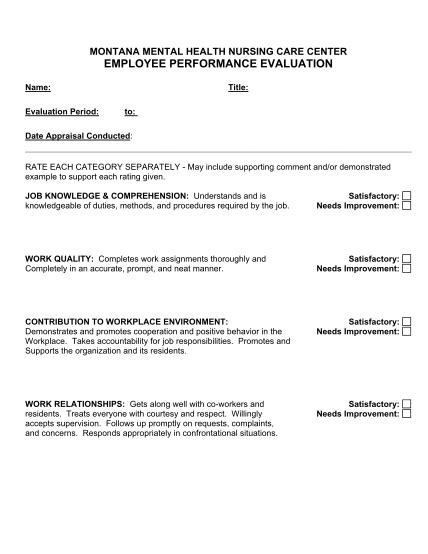 10 Employee Performance Evaluation Examples Free To Edit Download And Print Cocodoc