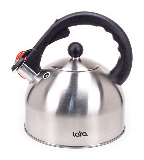 Чайник для плиты Lara Лара Lr00 05 из нержавеющей стали со свистком серебристый 2 5л