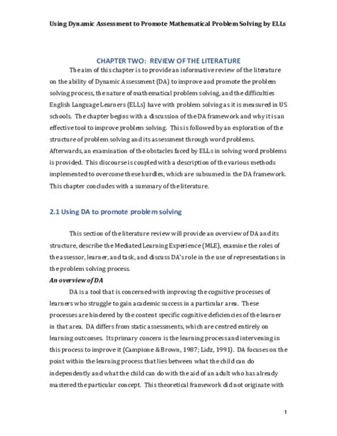 Pdf Using Dynamic Assessment To Promote Mathematical Problem Solving