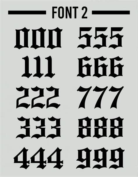 Unique Font And Number Styles For Tattoos Tatuaggi Fatti In Casa