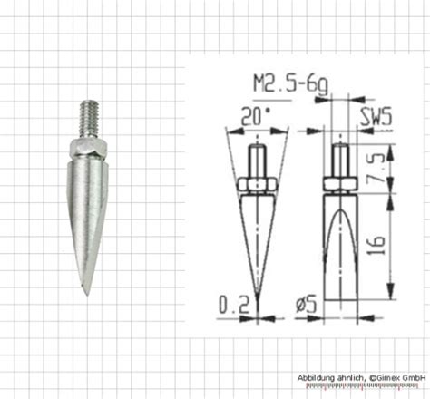 Exactools Measuring Tip For Dial Indicator