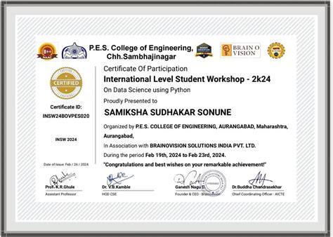 Samiksha Sonune On Linkedin Brainovision Phython Datascience