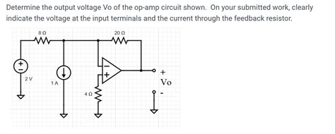 Solved Determine The Output Voltage Vo Of The Op Circuit Chegg Com