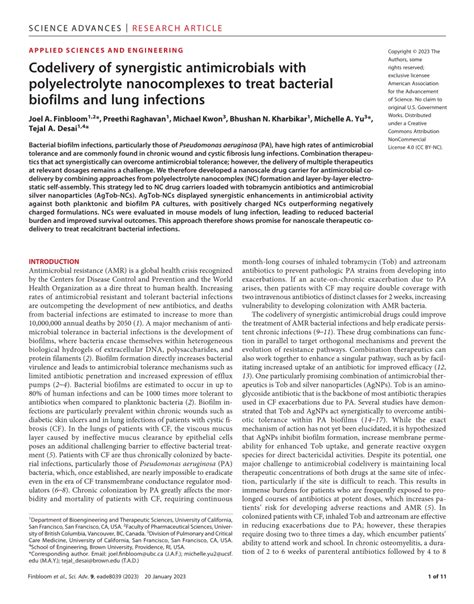 Pdf Codelivery Of Synergistic Antimicrobials With Polyelectrolyte