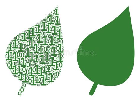 Plant Leaf Composition Of Binary Digits Stock Vector Illustration Of Ecological Digit 119588161