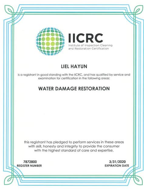Iicrc Certification Mdv Home Solutions Llc