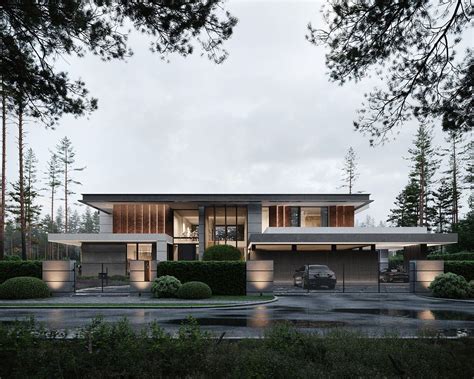 Moscow Residence On Behance Modern Mansion In Snowy Landscape Modern